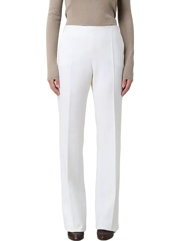 Max Mara High-waisted Skinny Trousers In Pure Virgin Wool - White