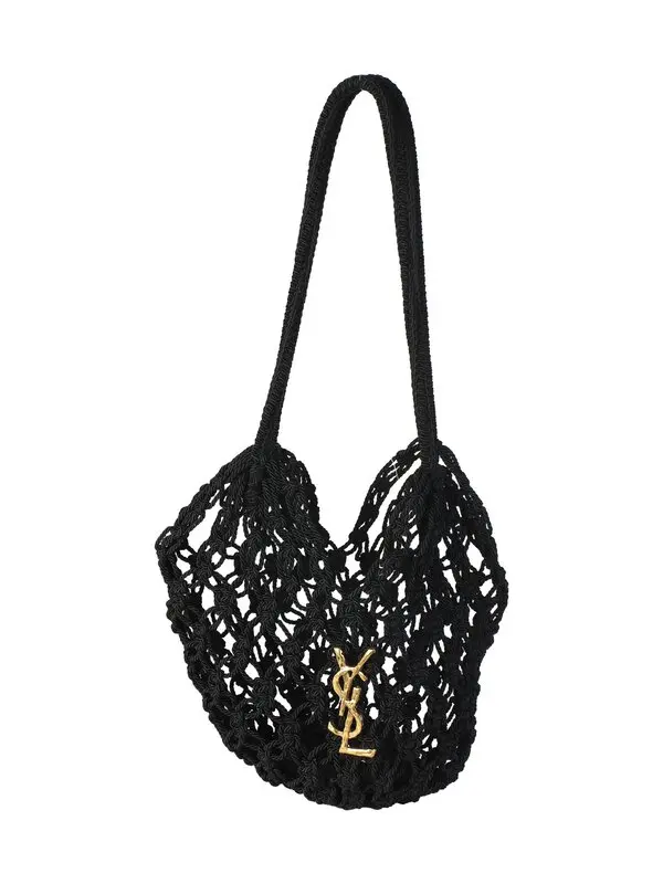 Saint Laurent Crochet Shopping Bag - Black