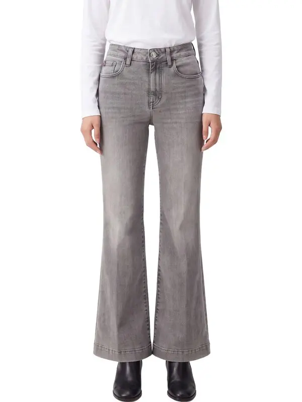 Jacob Cohen High-waisted Flare Jeans In Cotton Denim - Black