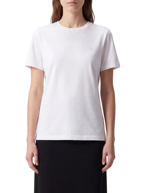 Balmain Cotton Crewneck T-shirt With A Tone-on-tone Embossed Logo - White