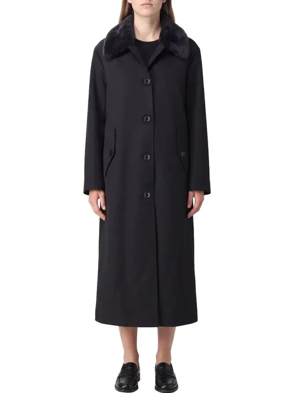 Our Legacy Single-breasted Long Wool Coat With Back Vent - Black