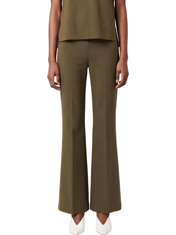 Stella McCartney High-waisted Flared Trousers In Stretch Viscose Blend - Brown