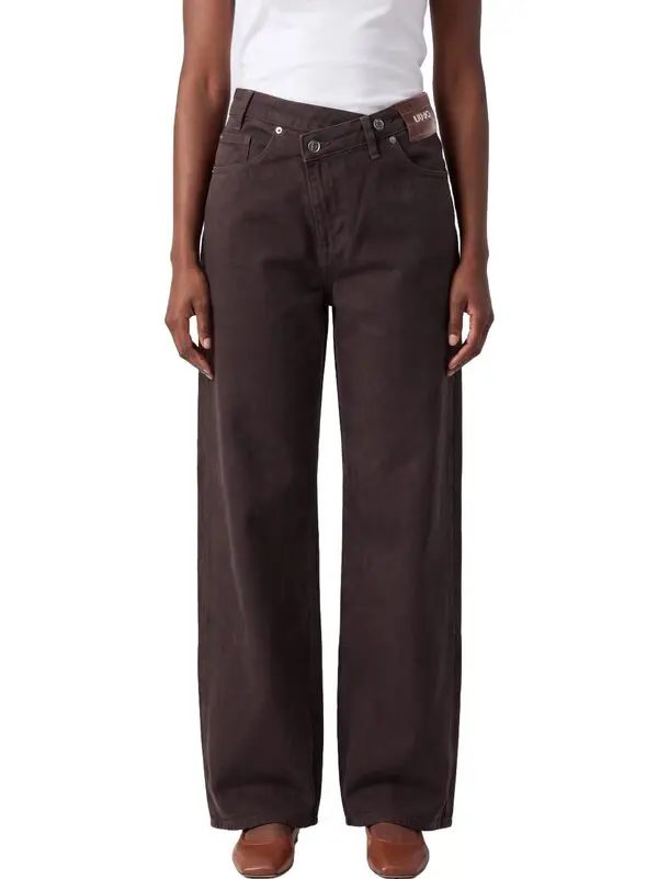 Liu Jo Mid-rise Wide-leg Jeans In Cotton Denim - Brown