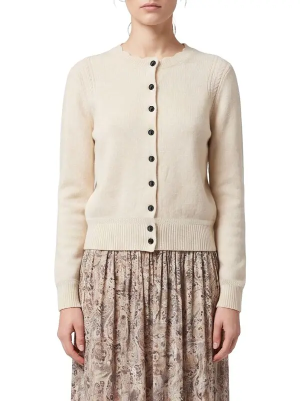 Isabel Marant Étoile Alpaca-wool Blend Crewneck Cardigan With Buttons - Ecru