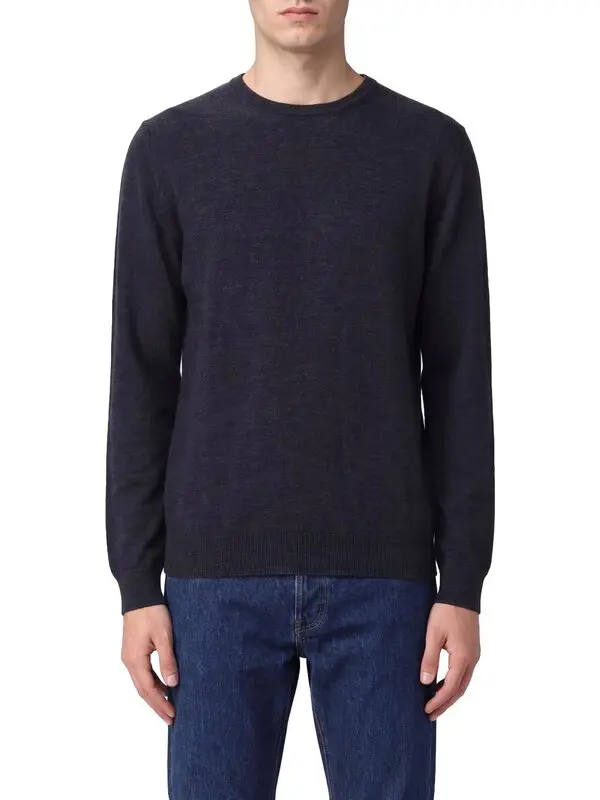 Premiata Crewneck Jumper In Pure Merino Wool With Ribbed Trims - Grey