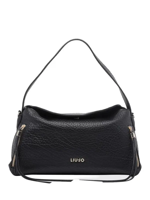 Liu Jo Grained Faux Leather Hobo Bag With Handle And Removable Strap - Black