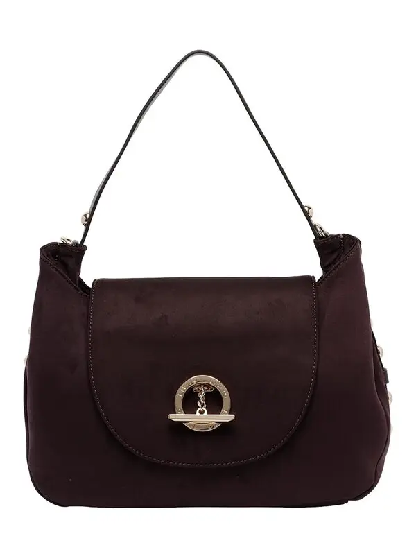 Liu Jo Suede-effect Synthetic Leather Shoulder Bag With Flap And Impressed Logo - Red