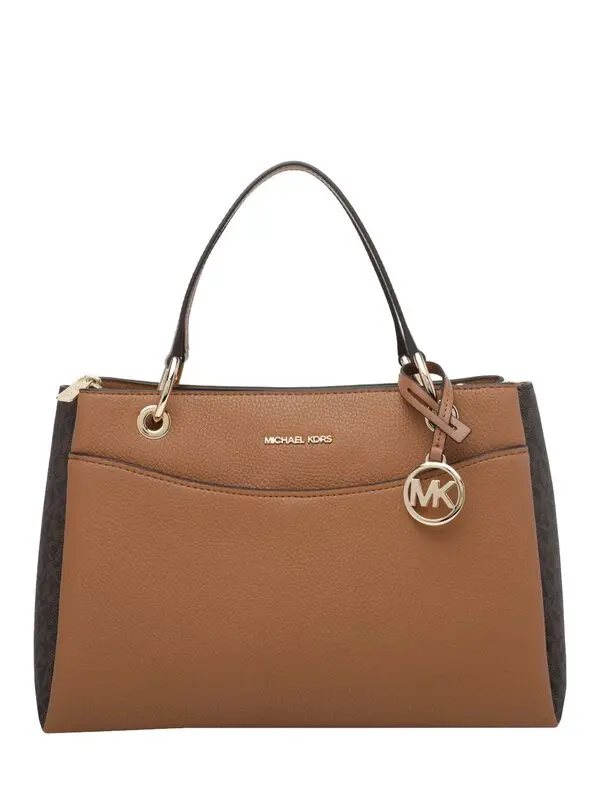Michael Kors May Monogram Canvas And Leather Handbag With Removable Strap - Brown