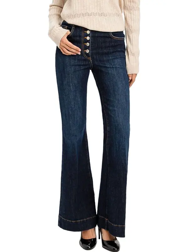 TWINSET High-waisted Flared Jeans In Stretch Cotton - Denim