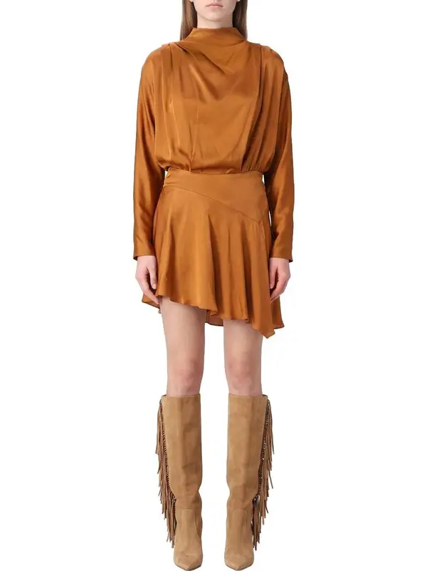 Isabel Marant Étoile Neline High-neck Asymmetrical Mini Dress - Honey
