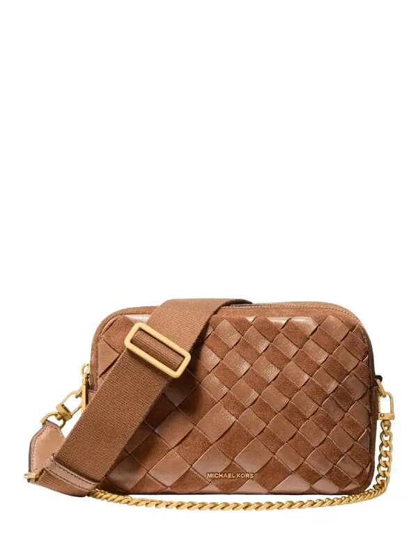 Michael Kors Bryant Woven Suede Mini Camera Bag - Beige