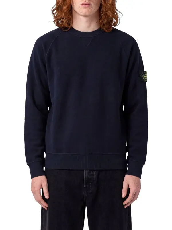 Stone Island Compass Logo Wool Blend Crewneck Jumper - Black