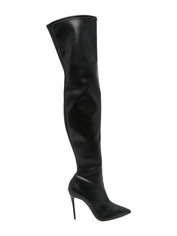 Casadei Julia Over-the-knee Boots With Stiletto Heel And Almond Toe - Black