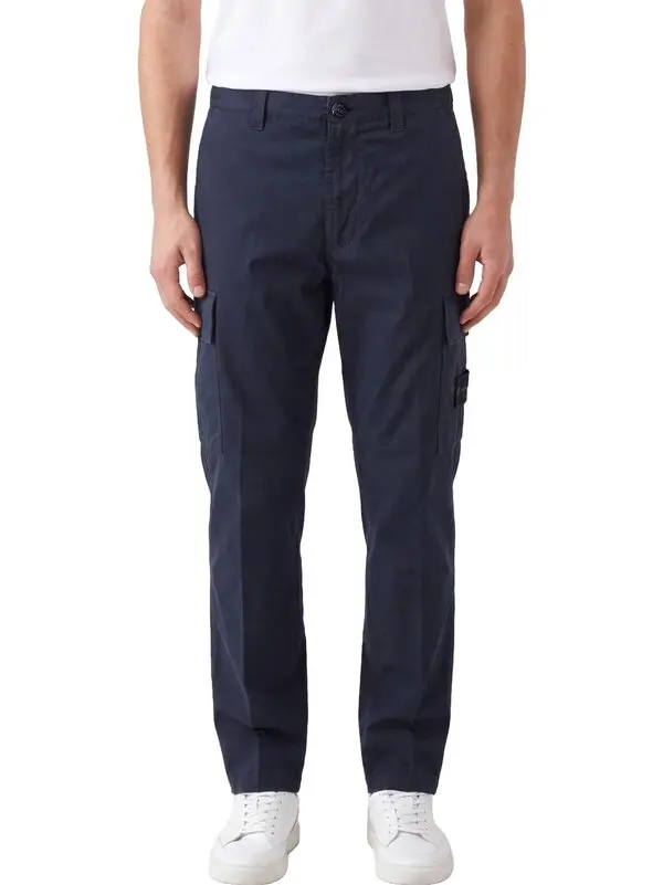 Stone Island Ghost Capsule Organic Cotton Cargo Trousers - Blue