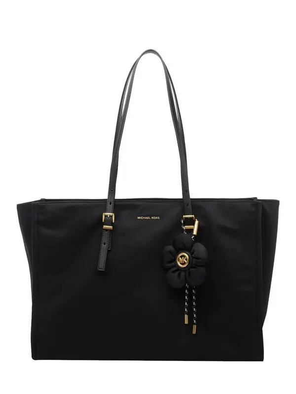 Michael Kors Zadie Tote Bag In Recycled Nylon With Charm - Black