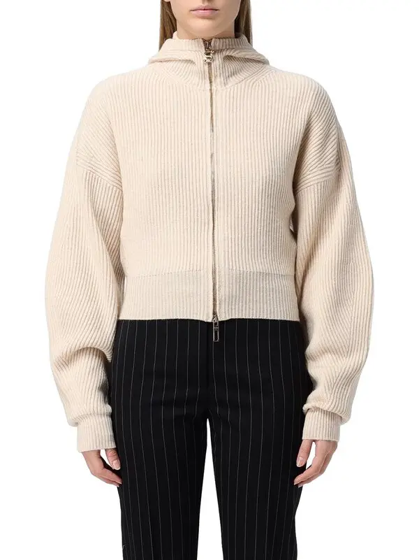 Sportmax Hooded Wool And Cashmere Blend Zip-up Cardigan - Brown