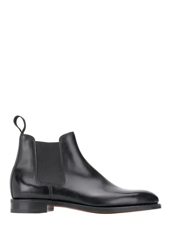 John Lobb Chelsea Boots In Smooth Calfskin Leather With Leather Sole - Black