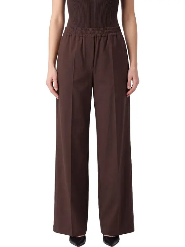 Brunello Cucinelli Wide-leg Wool Trousers With Elasticated Waist - Burnt