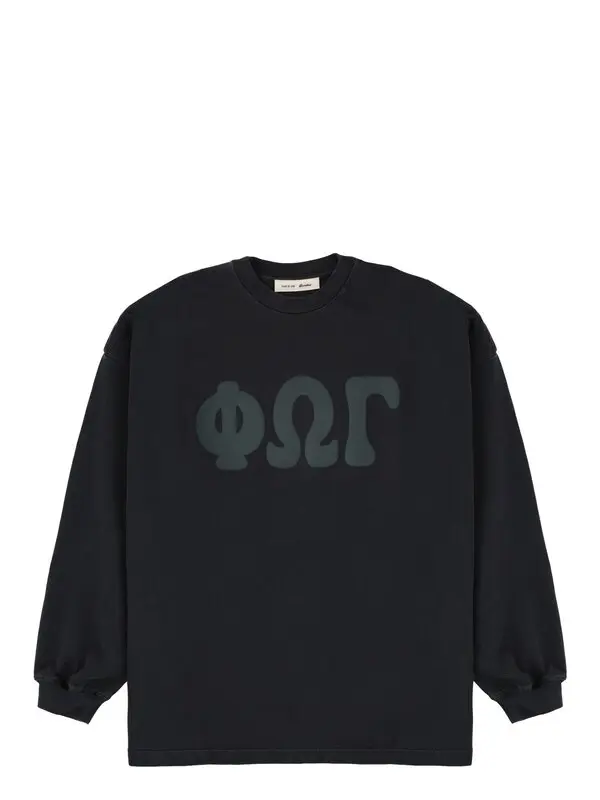 Fear Of God T-shirt A Manica Lunga "merch - Charcoal