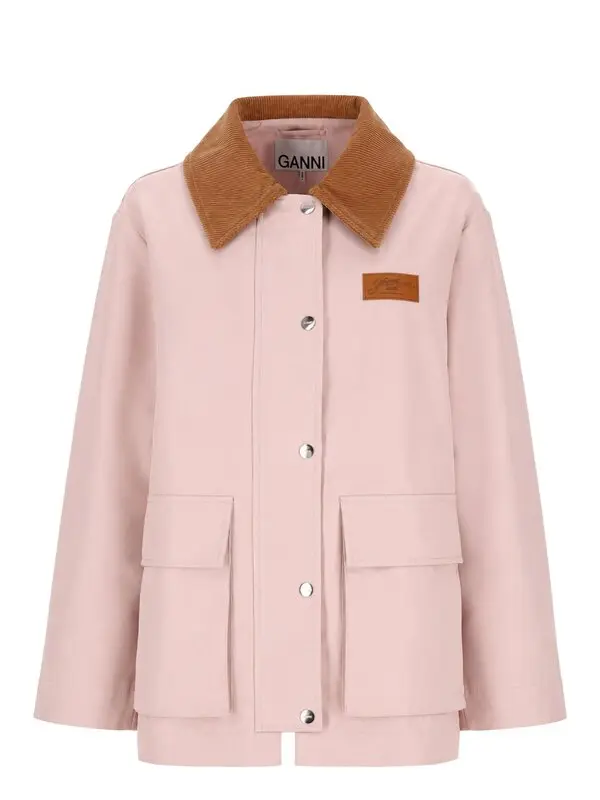 GANNI Giacca In Twill - Pink
