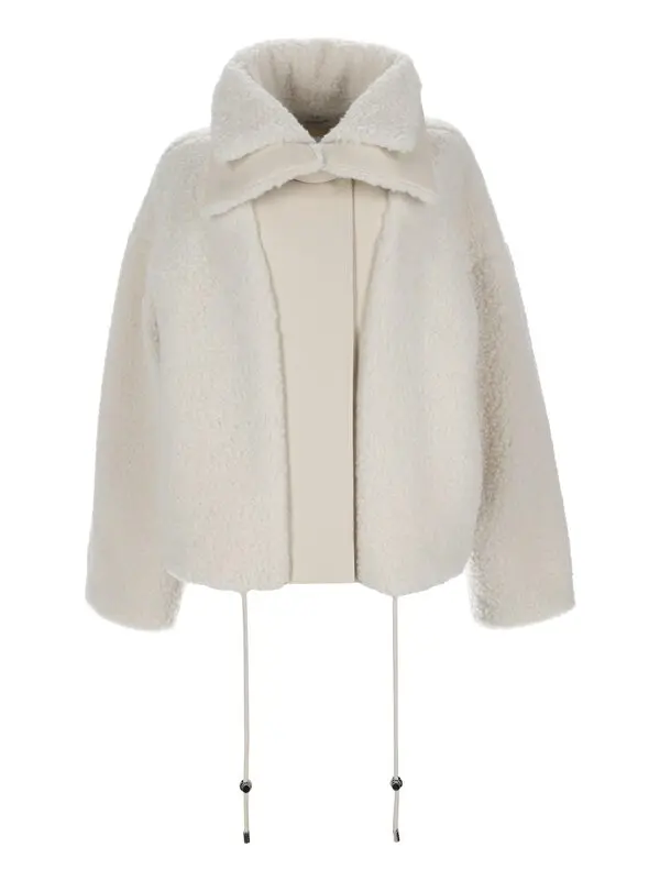 Sportmax Giacca "filtro" In Shearling - Ivory