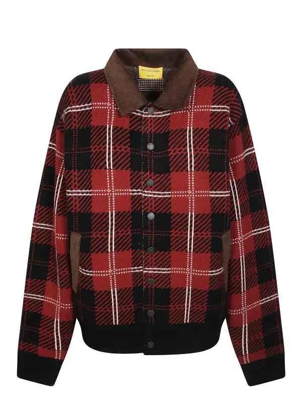 Guest In Residence Tartan Wool-cashmere Bomber Jacket - Rosso