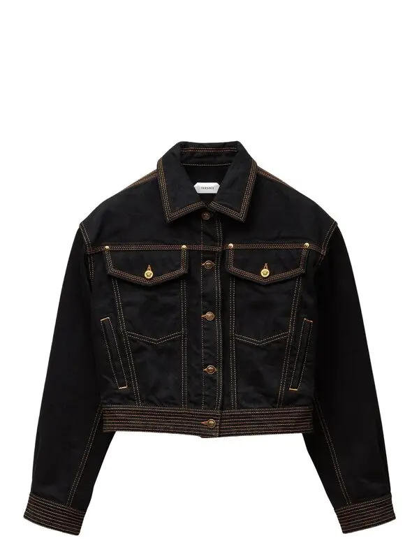 Versace 100% Cotton Coat - Black