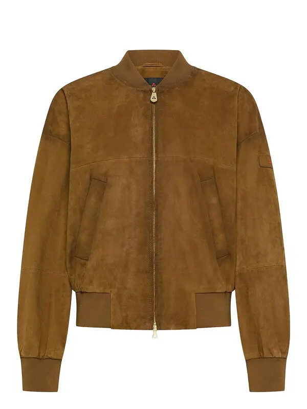 Peuterey Suede Bomber Jacket - Marrone