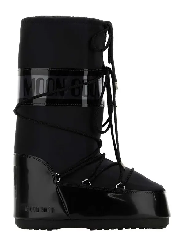 Moon Boot Icon Satin Boots - Black