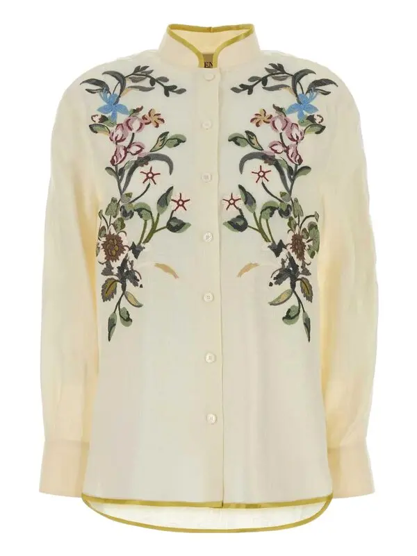 Valentino Garavani Ivory Linen Shirt - White