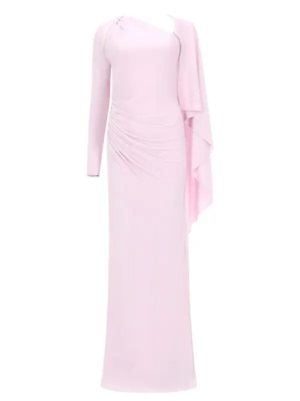 SELF-PORTRAIT Long Draped Dress - Pink