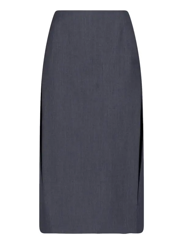 JIL SANDER Wool Blend Straight Skirt - Grey