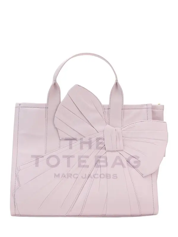 Marc Jacobs Mini Bow Tote Handbag In Fabric, Spacious Everyday Carry - Pink