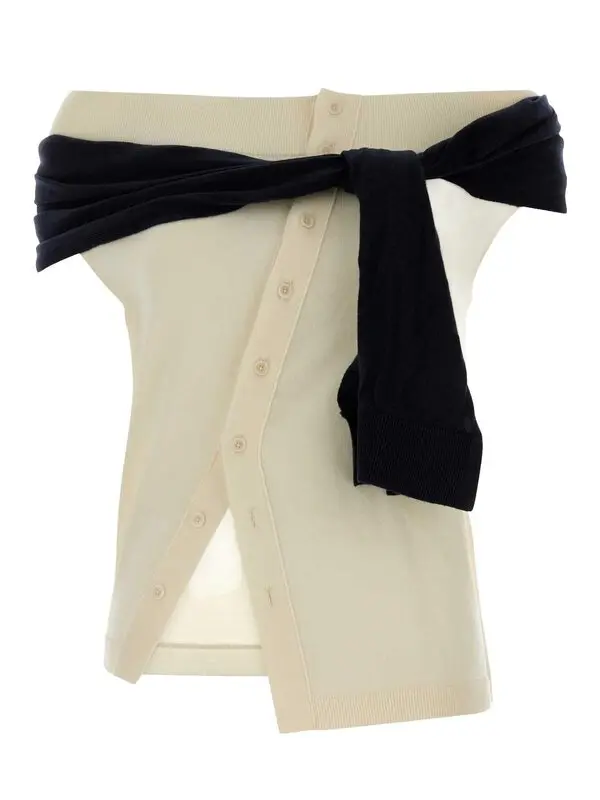 JW Anderson Ivory Wool Mini Top - White