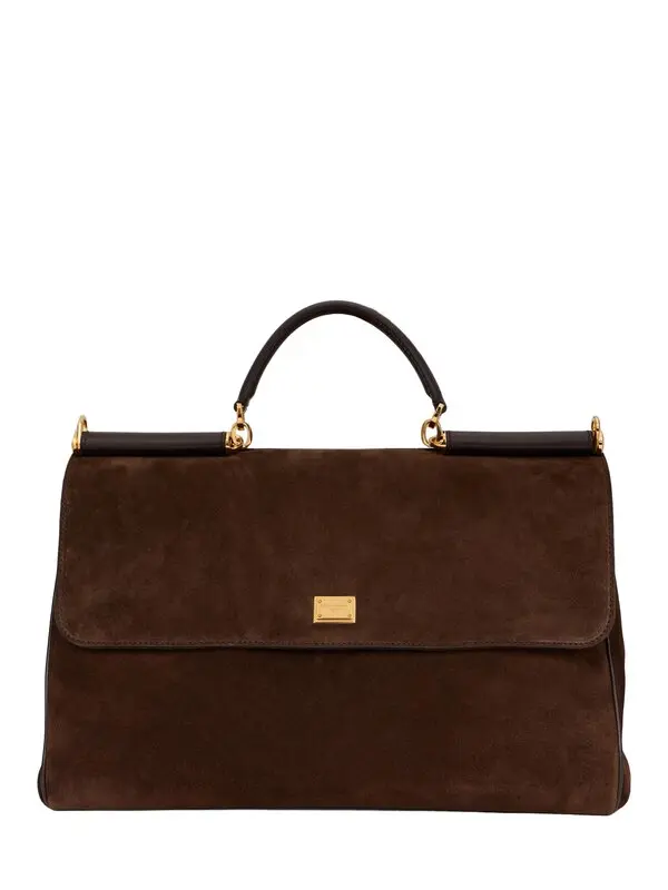 Dolce & Gabbana My Sicily Medium Calfskin Handbag With Top Handle - Brown