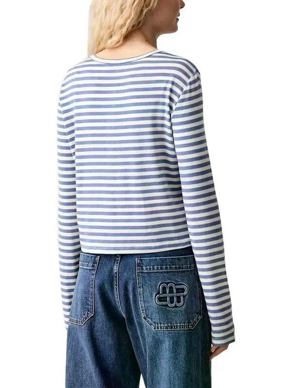 Munthe Voelia Striped Button-up Top - Blue