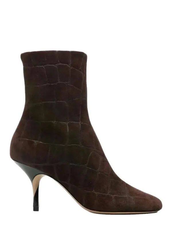 Jacquemus Croc-effect Ankle Boots - Brown