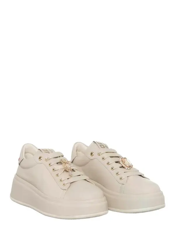 GIO+ Embellished-laces Platform Sneakers - Neutrals