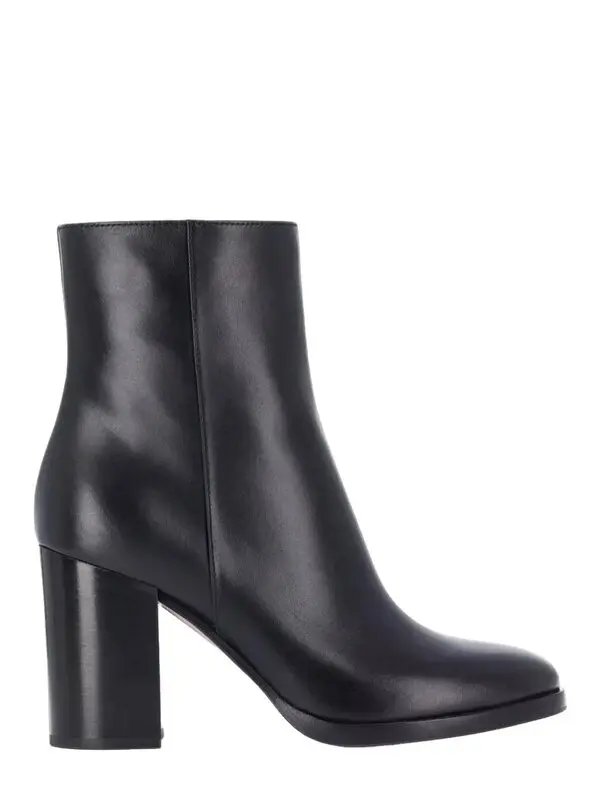 GIANVITO ROSSI Santiago Leather Block-heel Ankle Boots - Black