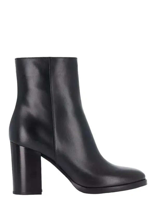 GIANVITO ROSSI Santiago Leather Block-heel Ankle Boots - Black