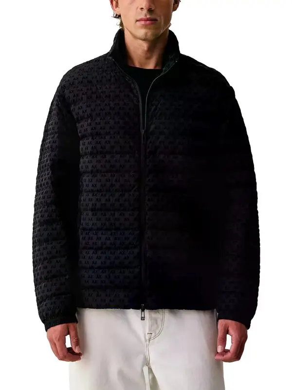 Armani Exchange Logo-print Quilted Jacket - Black