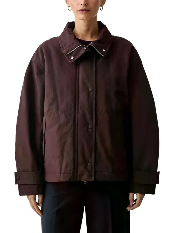 Marc O'polo High-neck Zip-up Oversized Jacket - Red