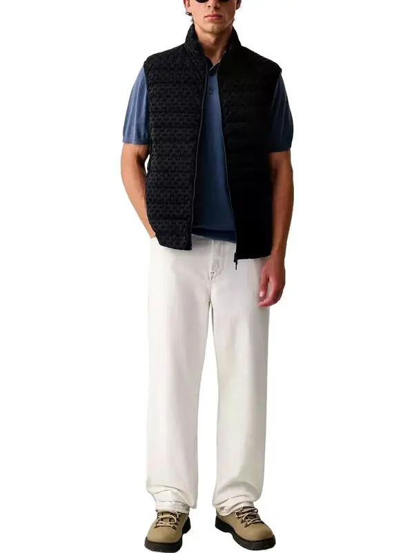 Armani Exchange Logo-print Quilted Gilet - Black