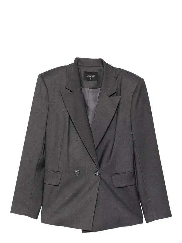 PHILIA LOFT Double-breasted Tie-back Blazer - Grey