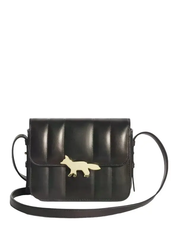 Maison Kitsuné Quilted Fox Shoulder Bag - Black