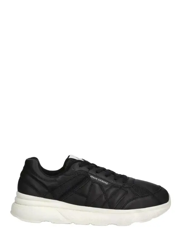 Armani Exchange Quilted Panelled Sneakers - Black