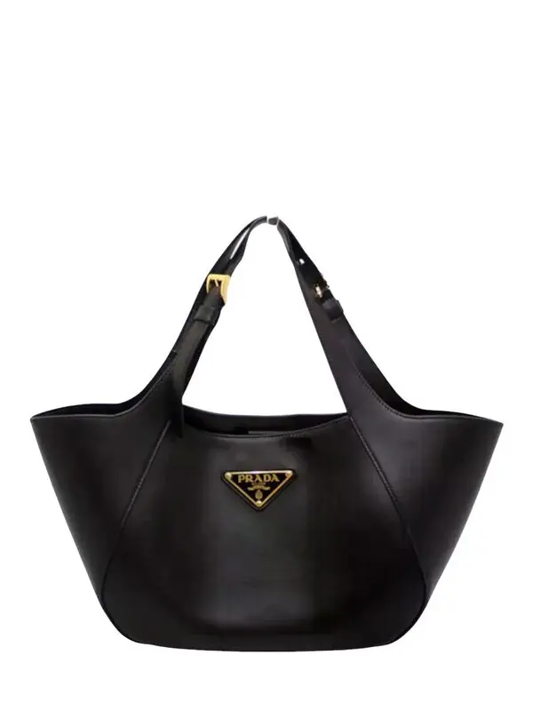 Prada 2013-2026 Medium Leather Tote Bag - Black