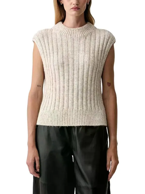 Barbour Anastasia Ribbed-knit Sleeveless Sweater - Neutrals
