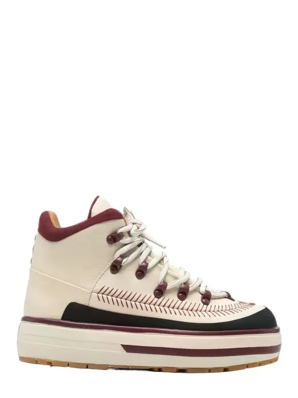 BRIXIA Contrast-stitch Platform Sneakers - Neutrals
