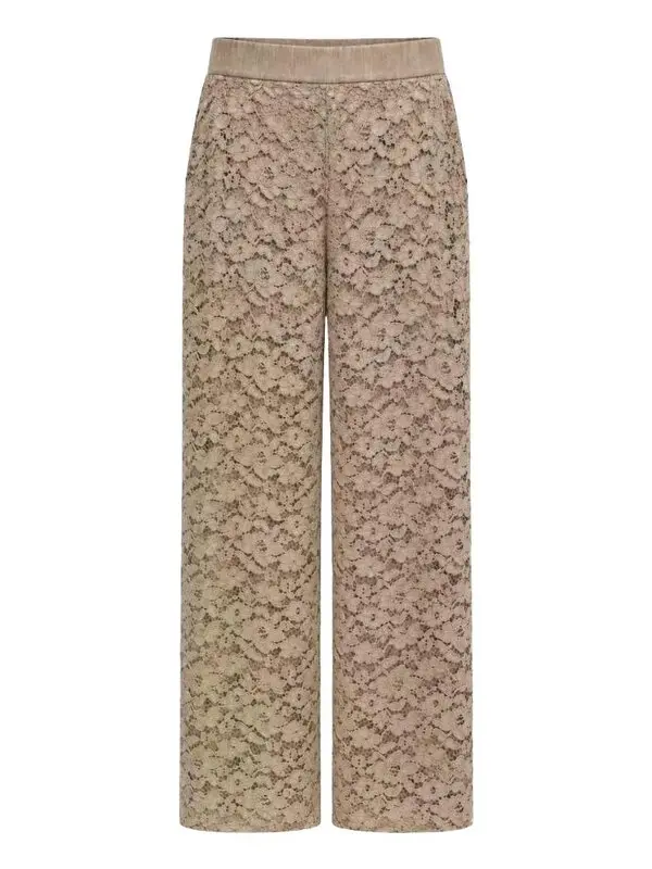 CLIPS Floral-lace Trousers - Neutrals